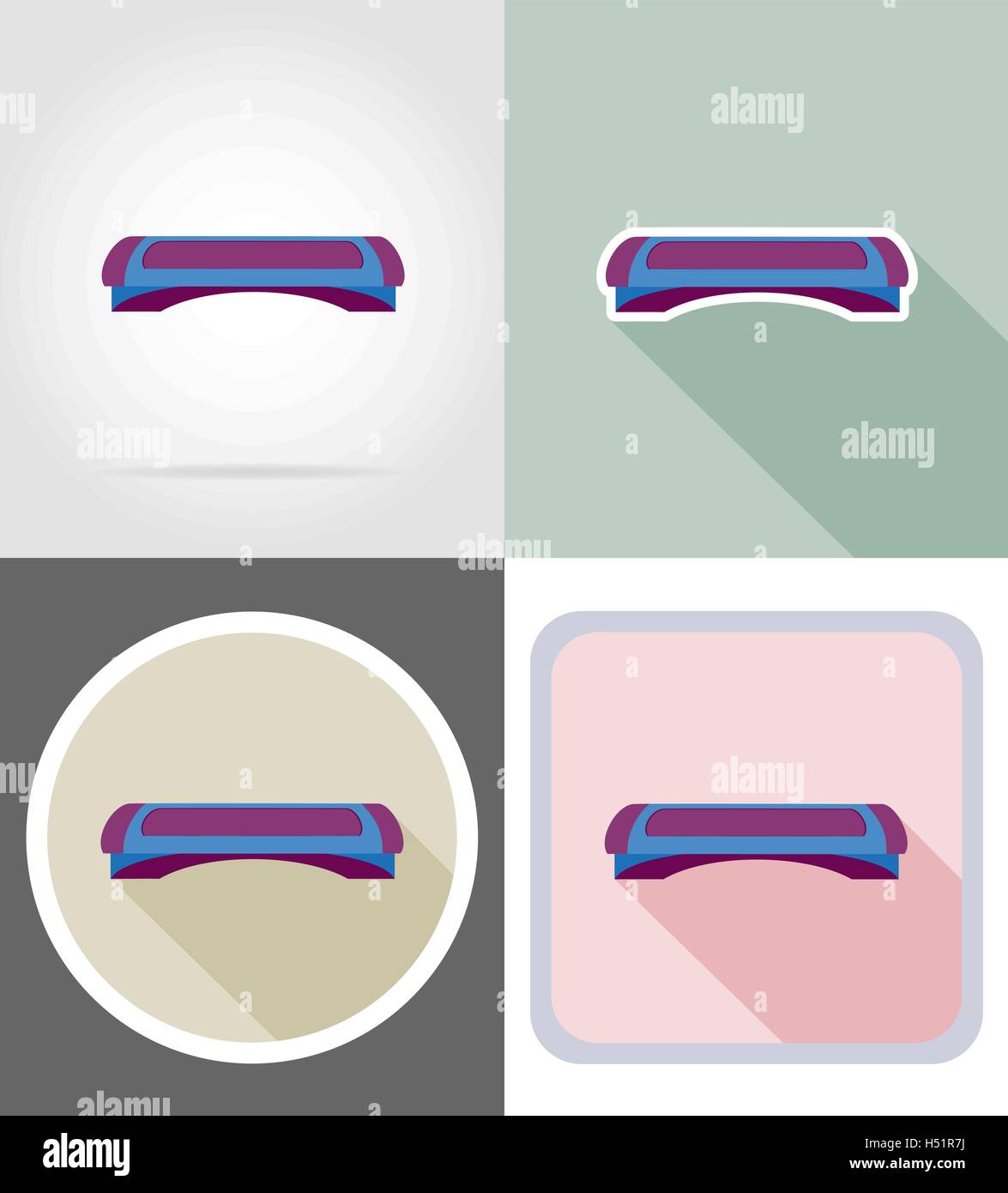 fitness step board flat icons vector illustration isolated on ...