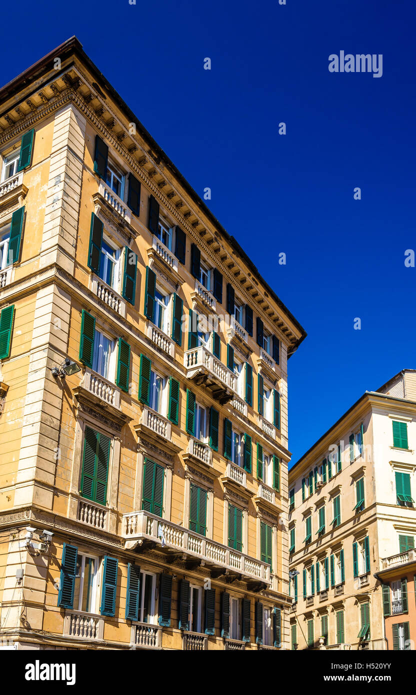 Buildings in the city center of Genoa - Italy Stock Photo - Alamy