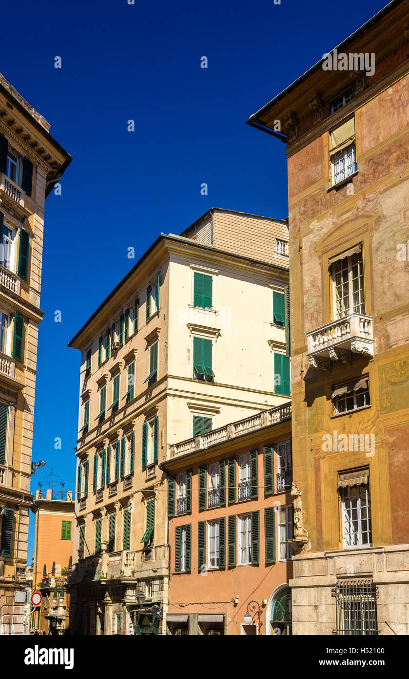 Buildings in the city center of Genoa - Italy Stock Photo - Alamy