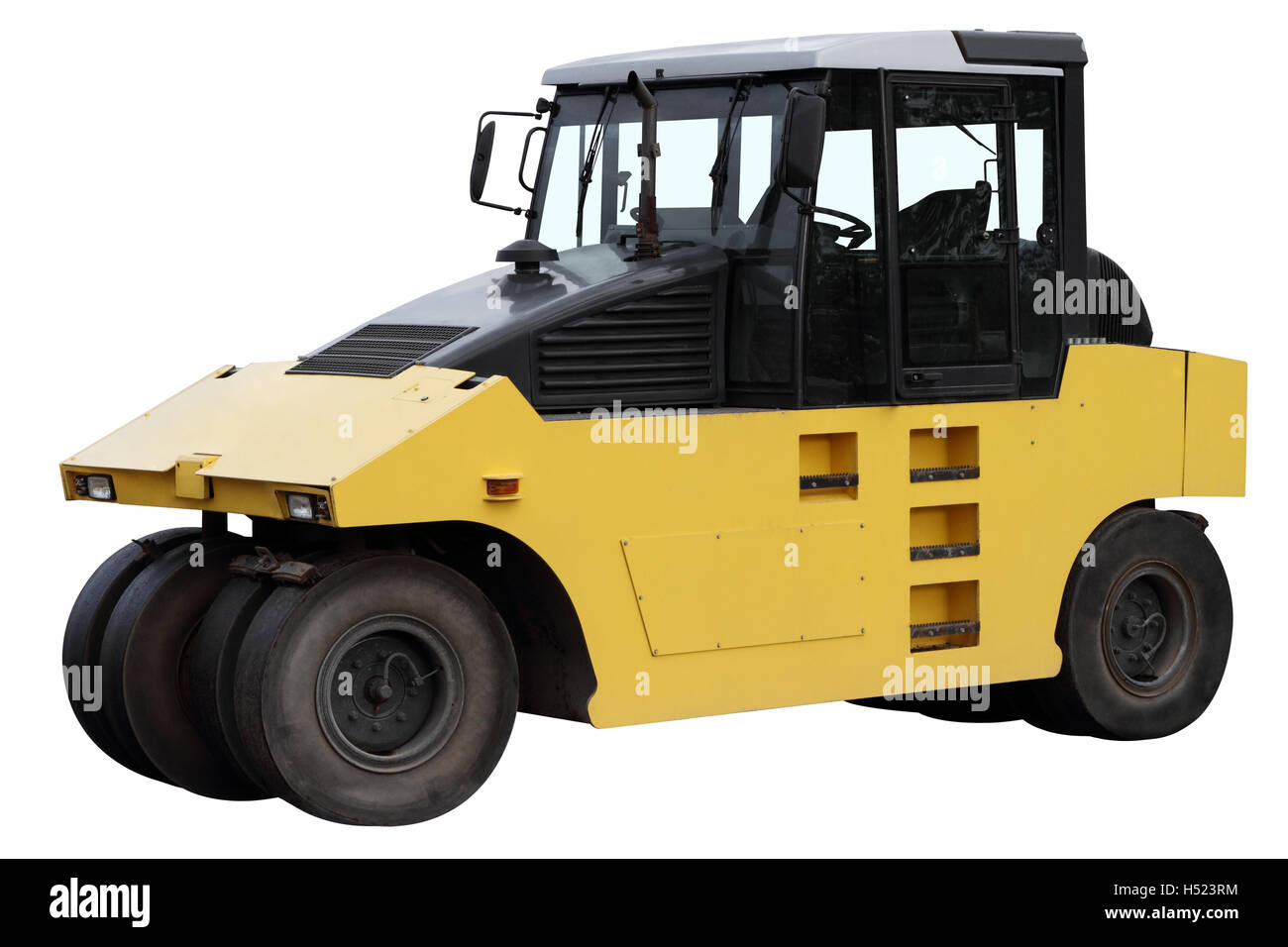 Modern road roller isolated on a white background Stock Photo - Alamy