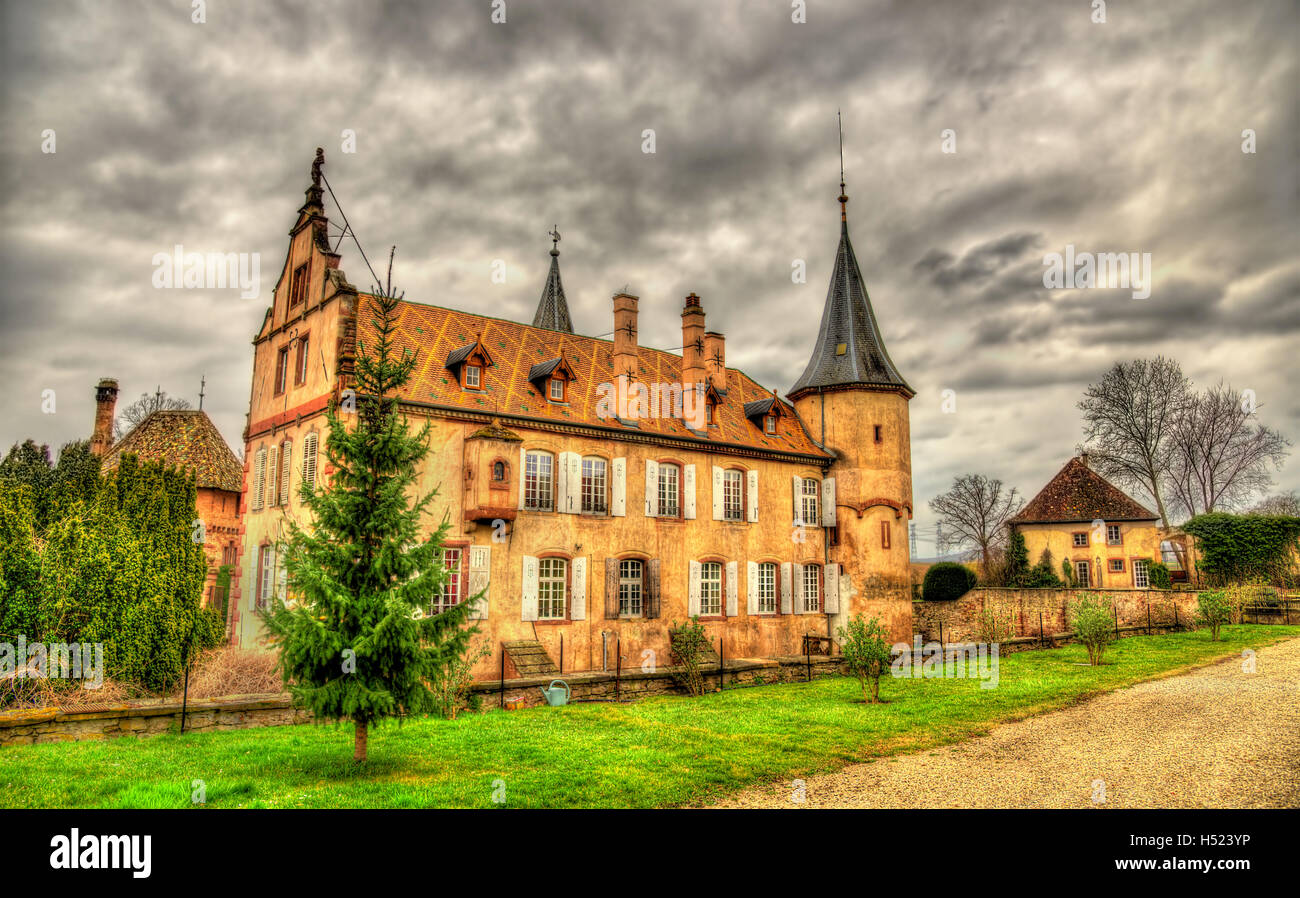 The Chateau d'Osthoffen, a medieval castle in Alsace, France Stock ...