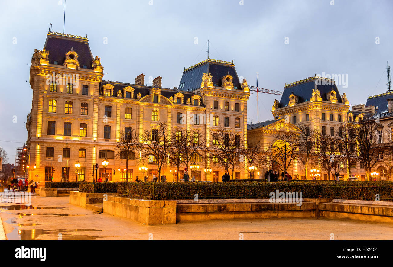 The palace of the Prefecture of Police of Paris - France Stock Photo ...