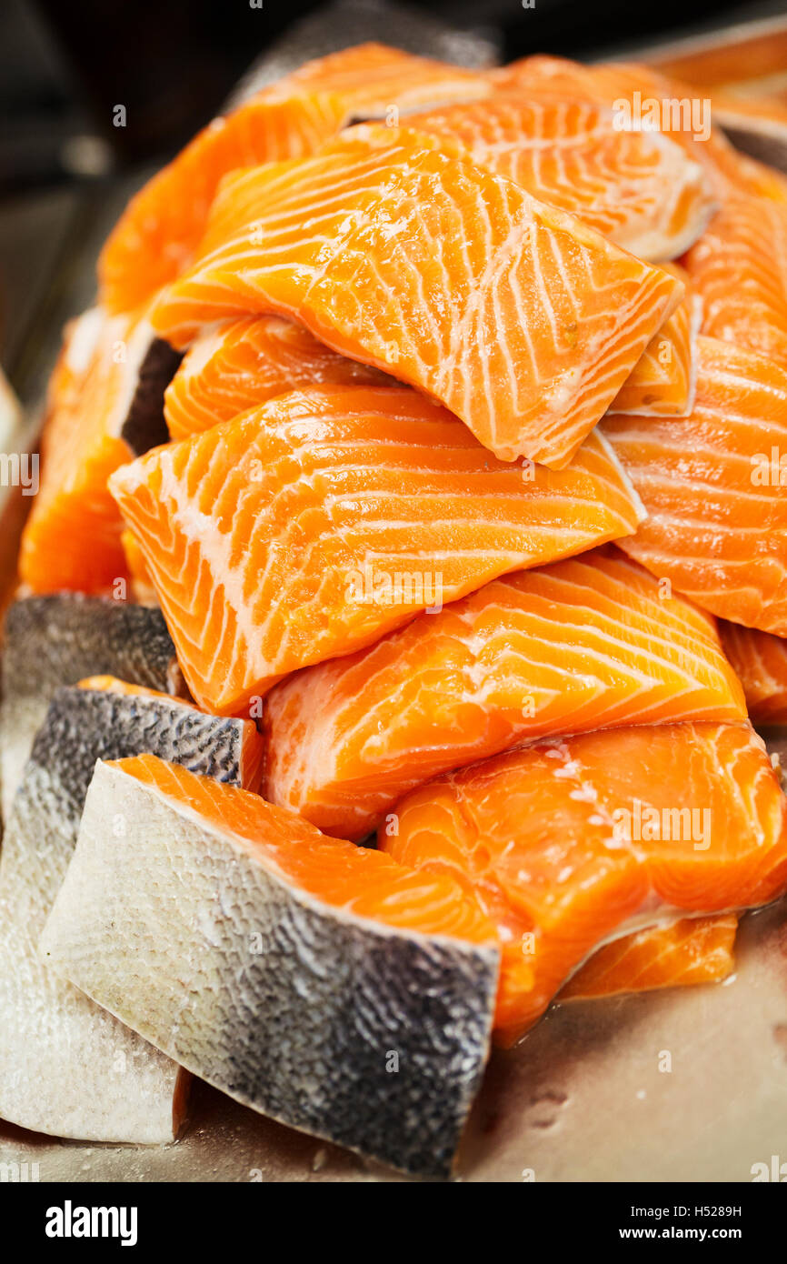 Salmon fillets seafood hi-res stock photography and images - Alamy