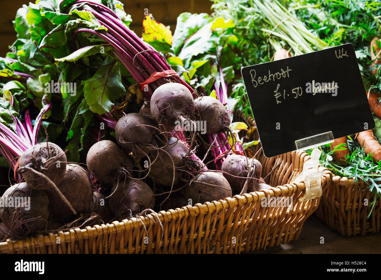 Organic beetroot being sold in a farm shop Stock Photo - Alamy