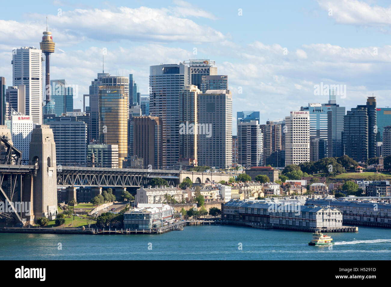 Sydney city centre and harbour bridge, new south wales,Australia Stock ...