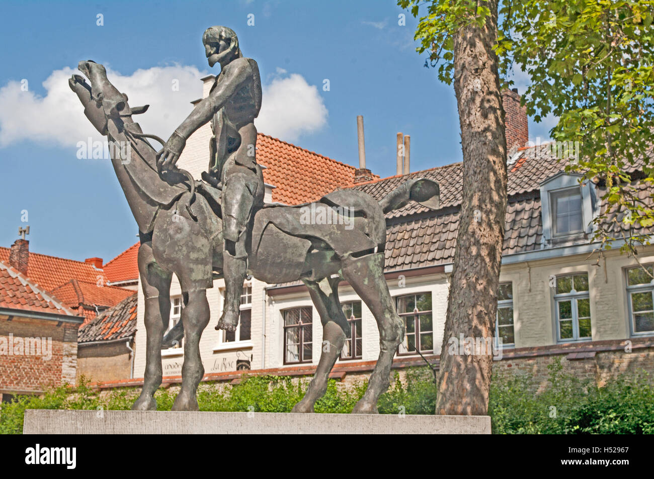 Bronze Horseman, Knight of the Apocalypse, Bruges, Brugge, Flanders ...