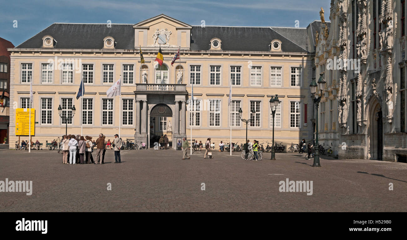 Burg Square, Bruges, (Brugge), West Flanders, Belgium, Europe, Palace ...