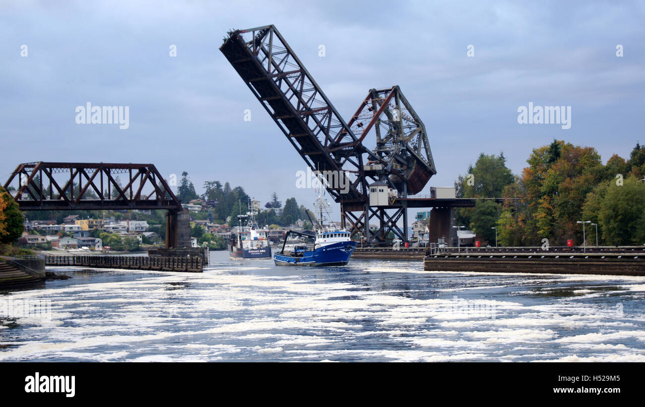 SEATTLE, WASHINGTON STATE, USA - OCTOBER 10, 2014: Hiram M. Chittenden ...