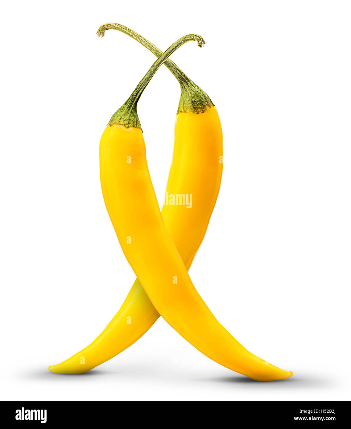 Hot yellow chilli pepper isolated on white Stock Photo - Alamy