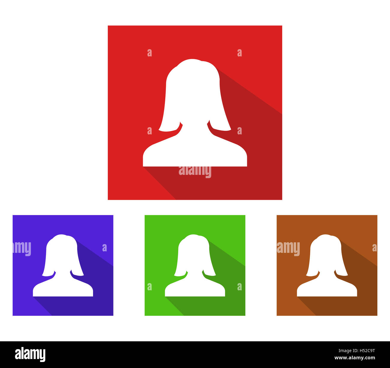 Woman profile set Stock Photo - Alamy