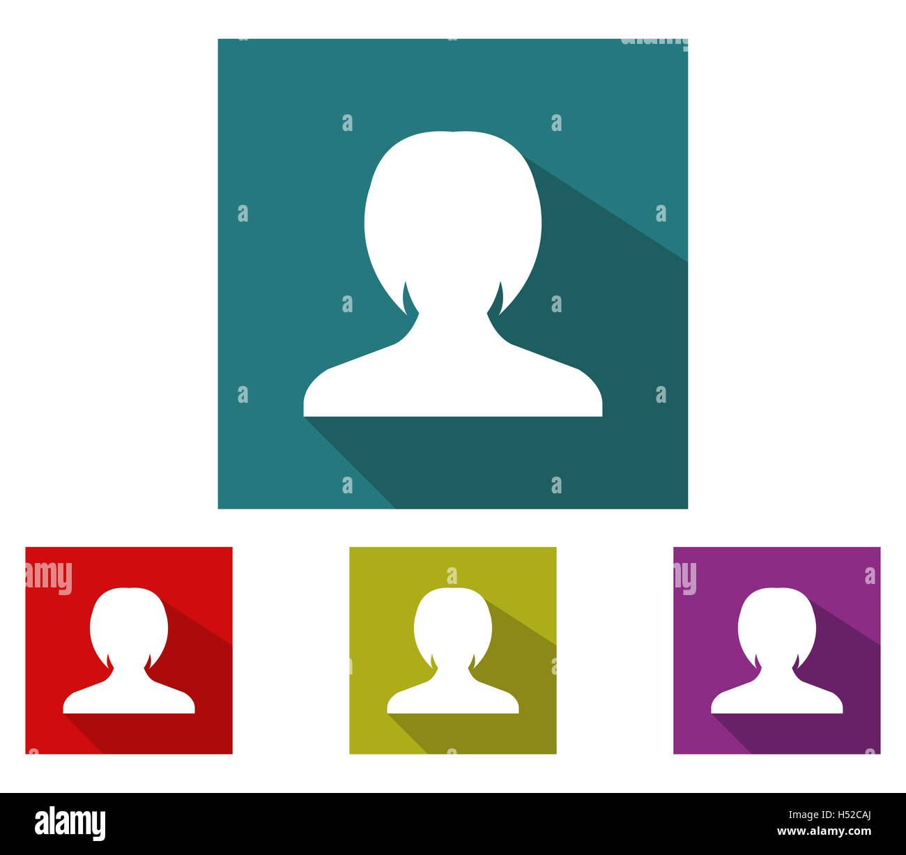 Woman profile set Stock Photo - Alamy