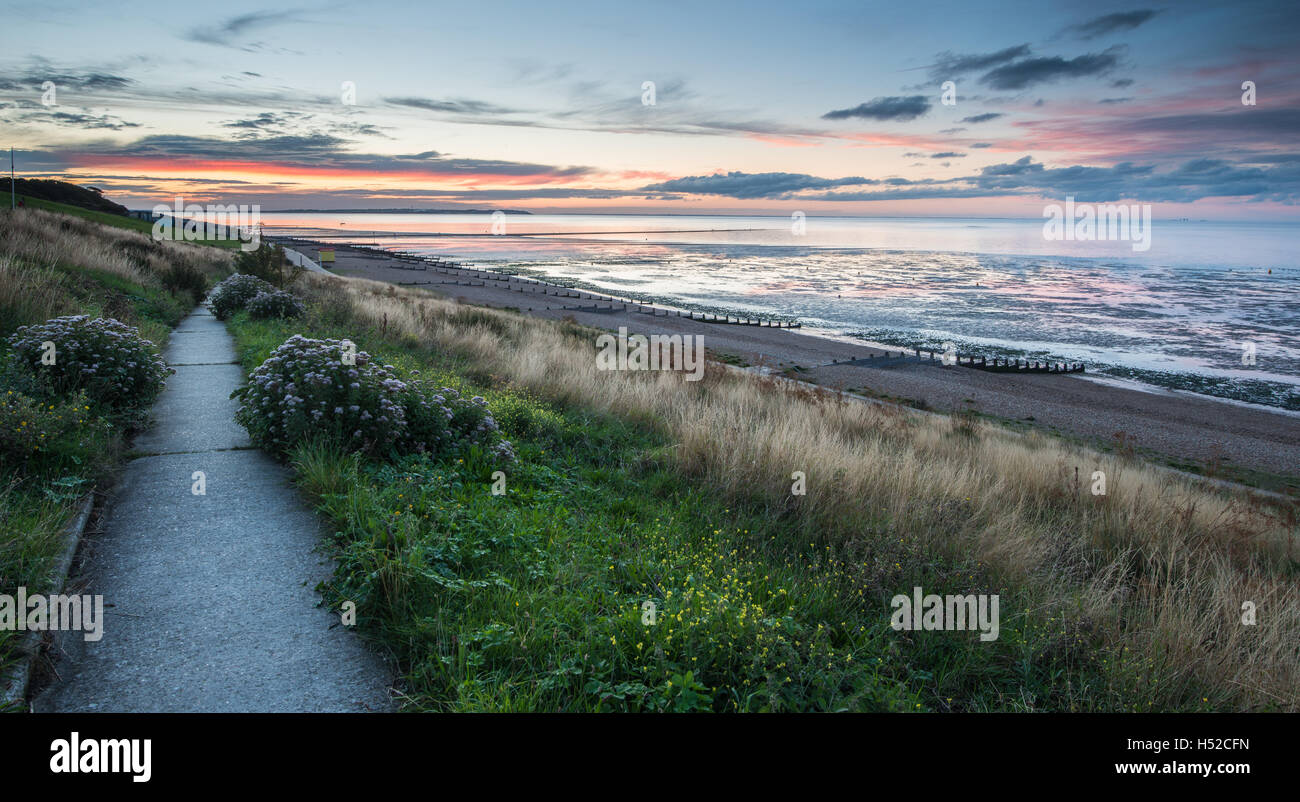 sunset from Tankerton slopes, near Whitstable, Kent Stock Photo - Alamy
