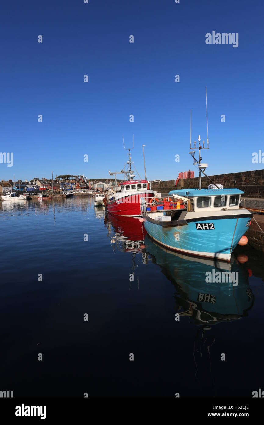 Fishing boats in Arbroath harbour Angus Scotland October 2016 Stock ...