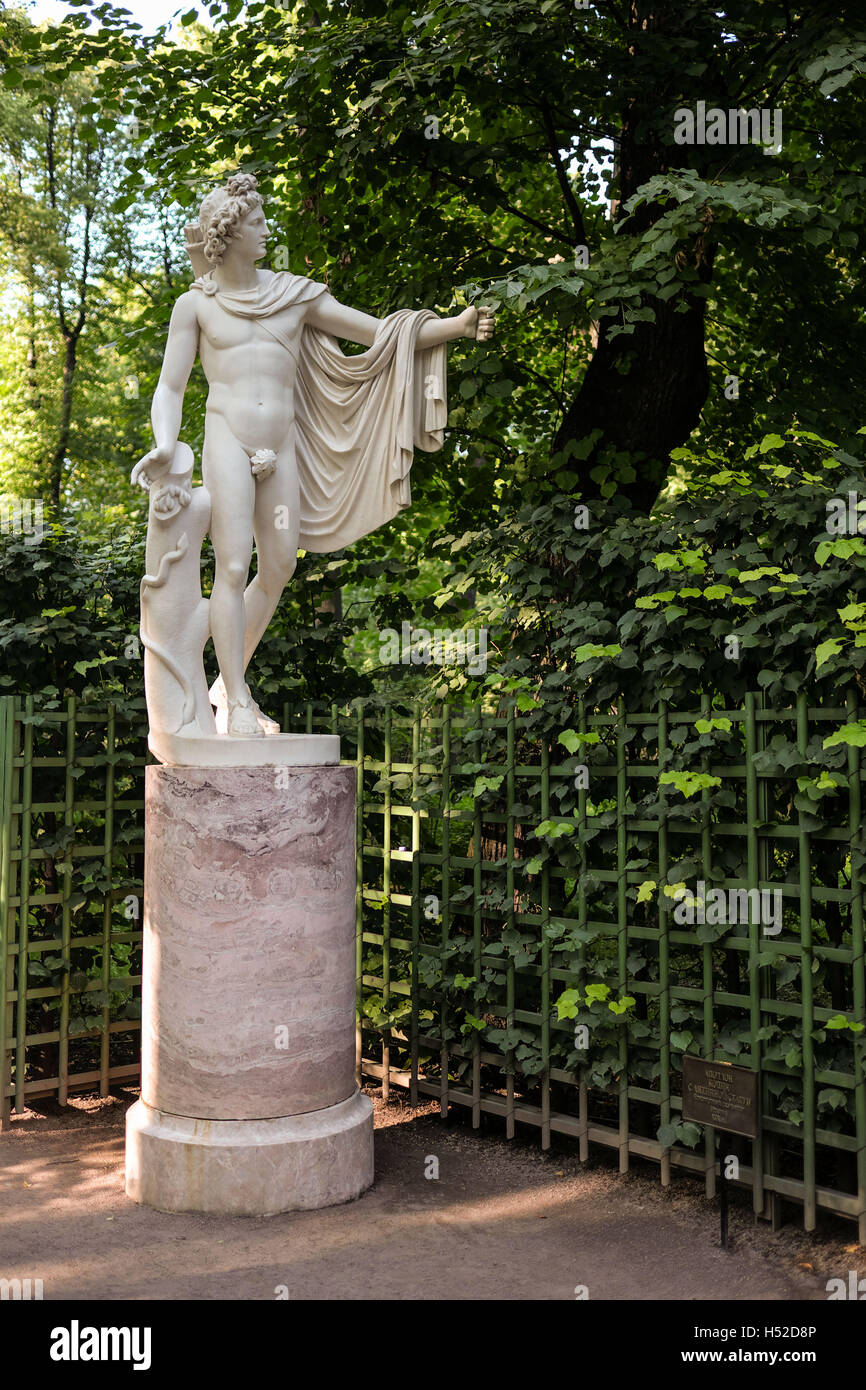 Saint Petersburg, Russia - July 27, 2016: The statue of Apollo ...