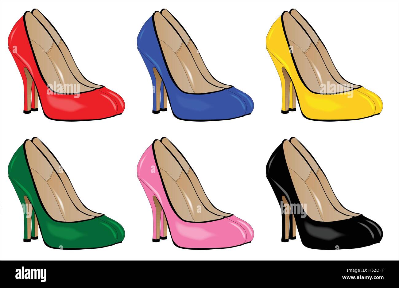 High stiletto heels Stock Vector Images - Alamy