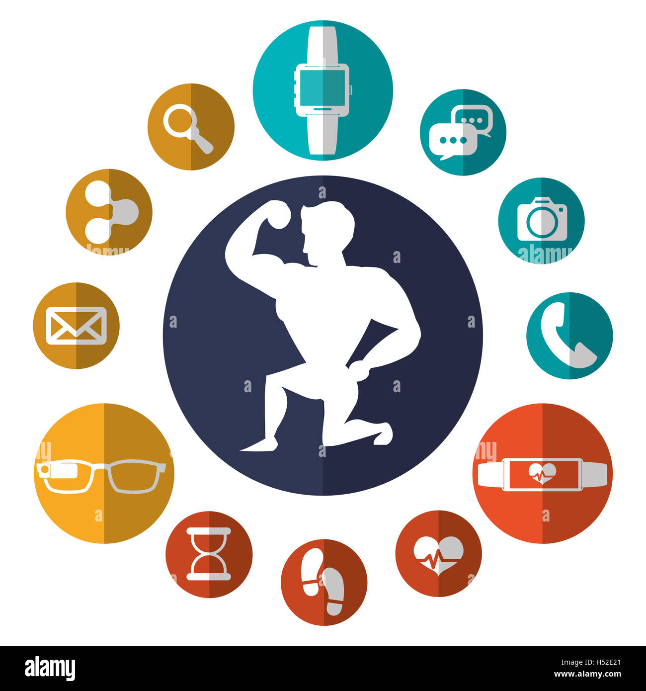 fitness app technology icons vector illustration design Stock Photo - Alamy