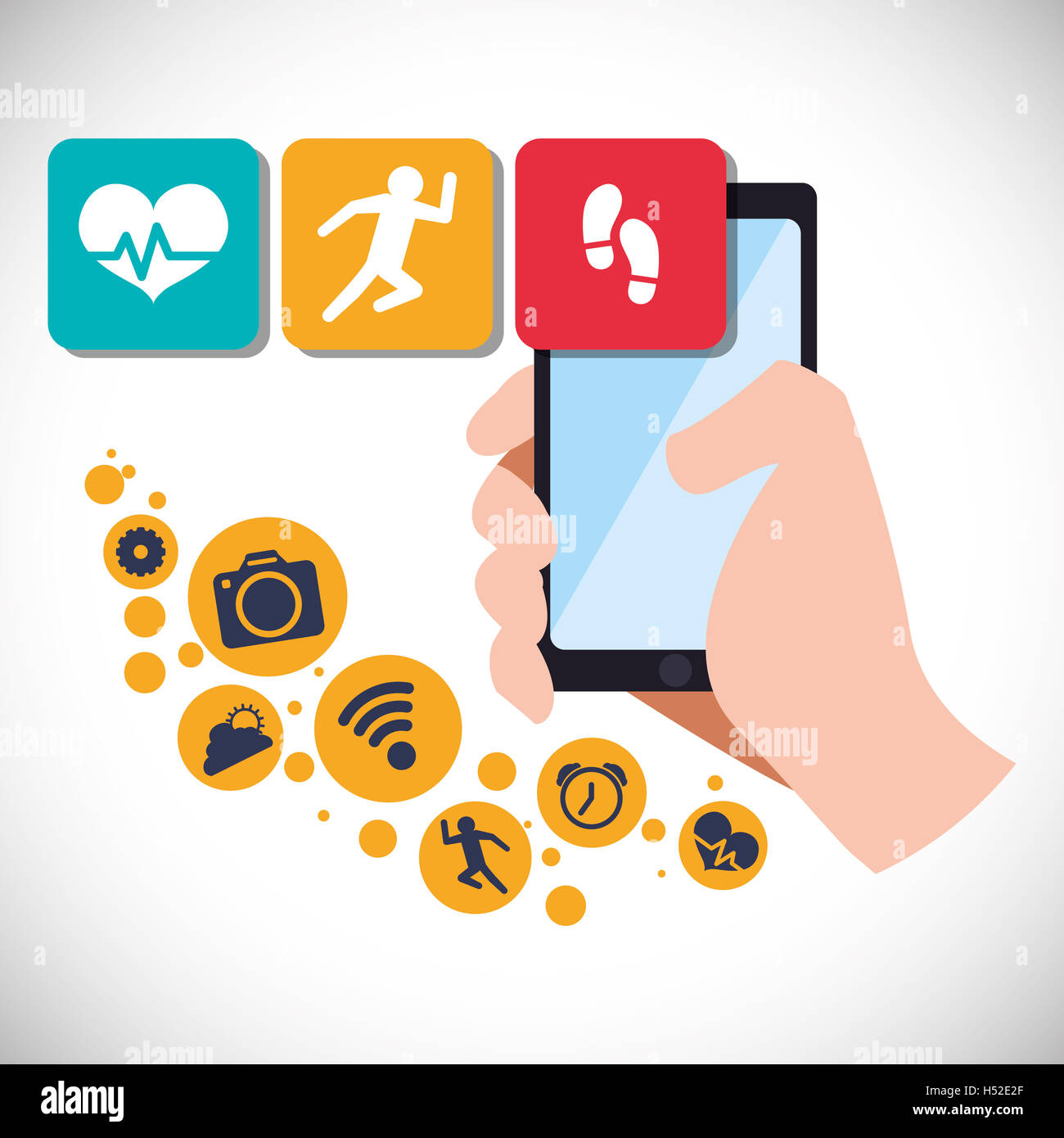fitness app technology icons vector illustration design Stock Photo - Alamy