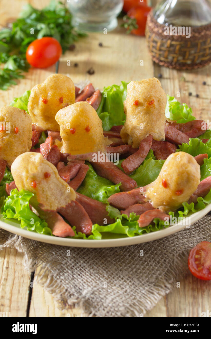 Creative breakfast or lunch for children - homemade corn dog from an ...