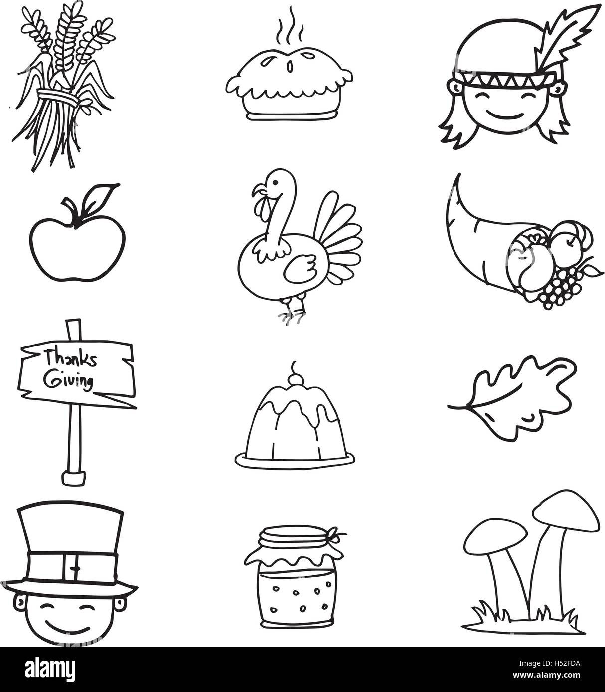 Doodle of thanksgiving with hand draw Stock Vector Image & Art - Alamy