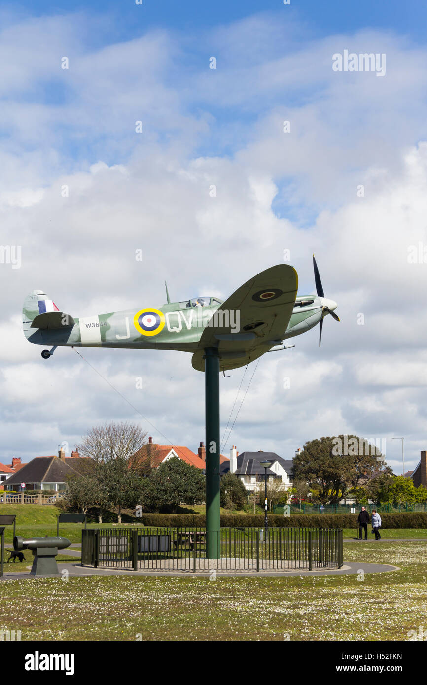 The replica of Spitfire W3644at Lytham St Annes, Lancashire. The ...