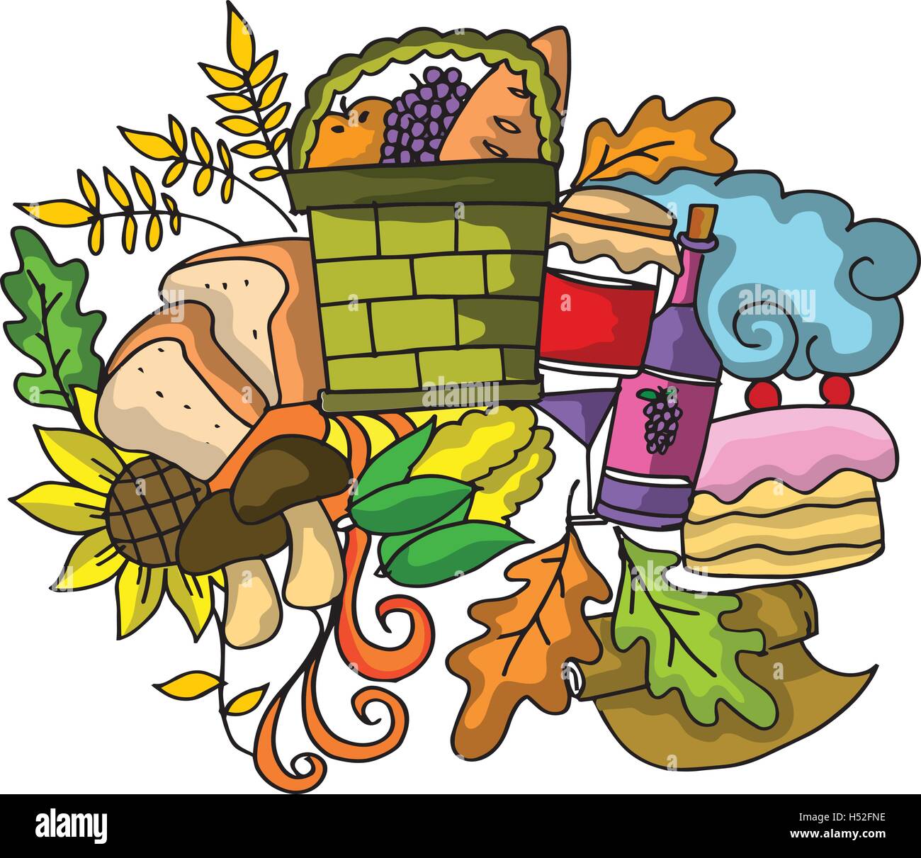Thanksgiving vector doodle art design Stock Vector Image & Art - Alamy