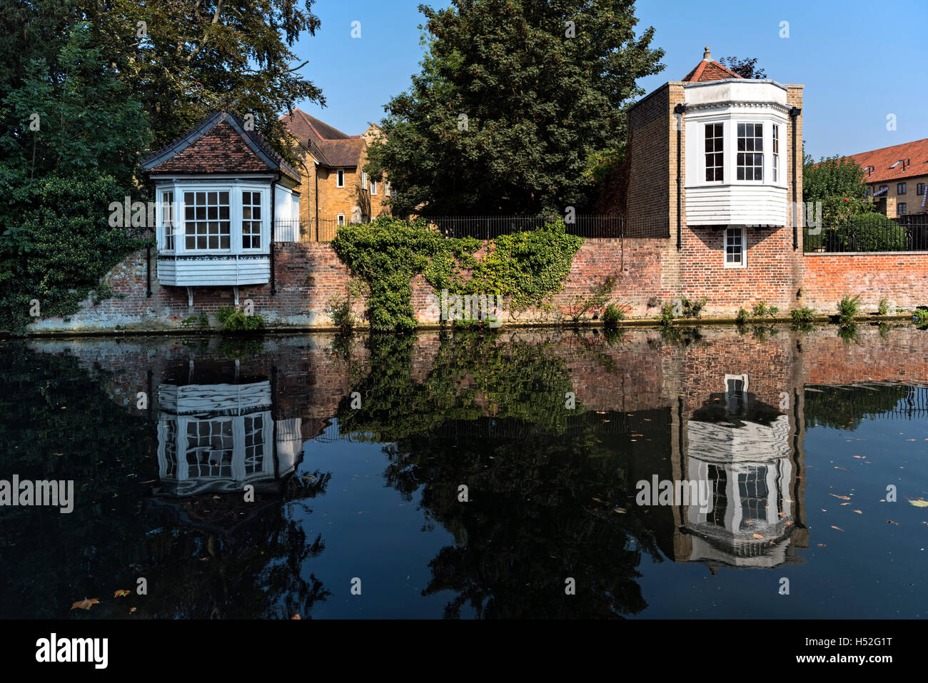 Gazebos overlooking River Lee, Ware, Hertfordshire Stock Photo - Alamy