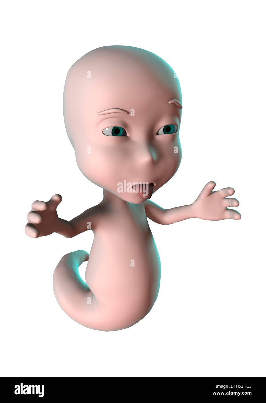 3D rendering of a cartoon ghost isolated on white background Stock ...