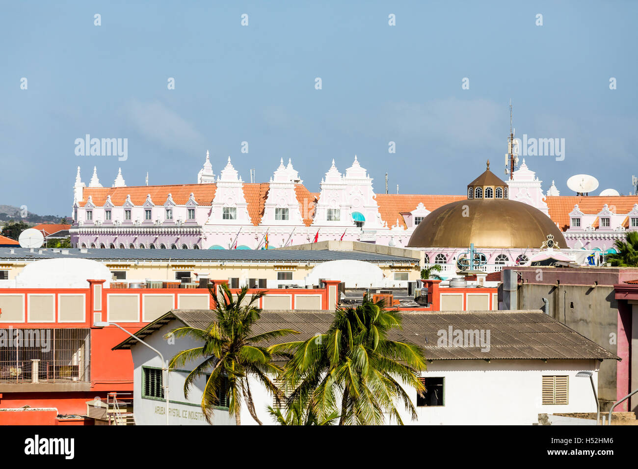 Aruba Rooftops of Resorts Stock Photo - Alamy
