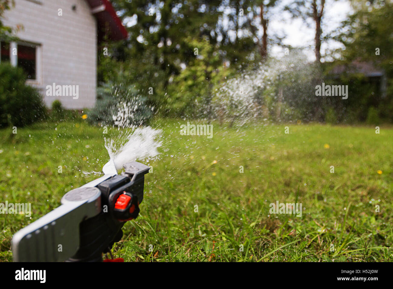 Water drops from sprinkler Stock Photo - Alamy