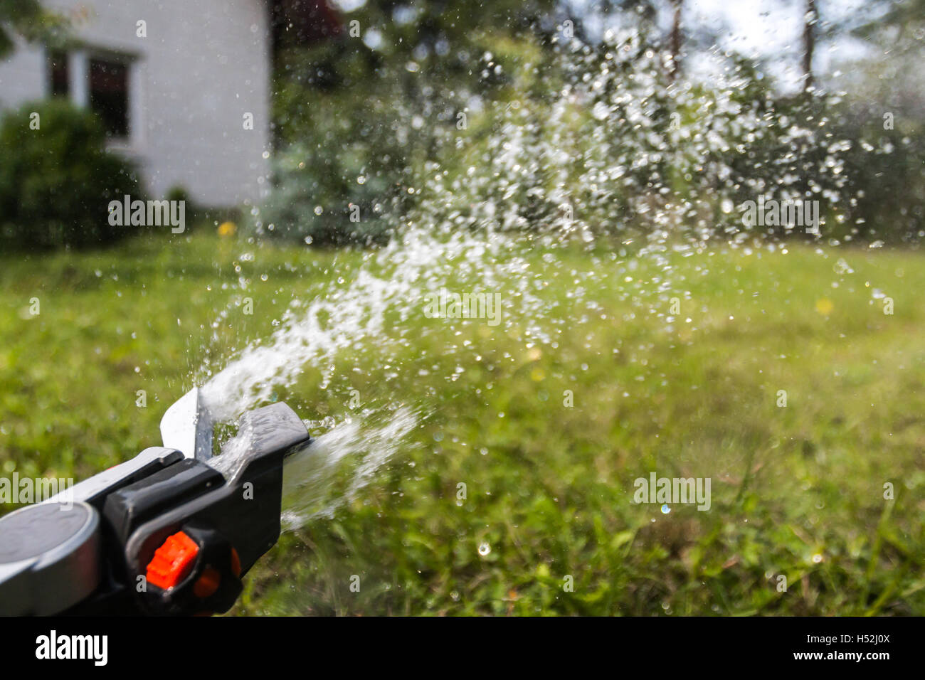 Water drops from sprinkler Stock Photo - Alamy