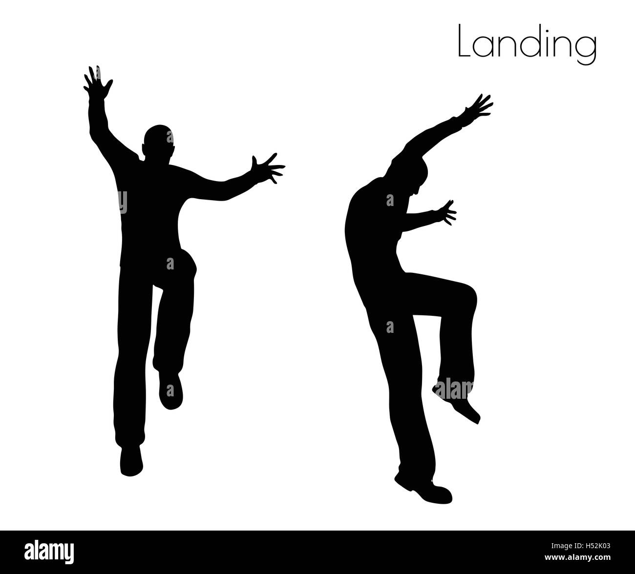EPS 10 vector illustration of man in Landing Action pose on white ...