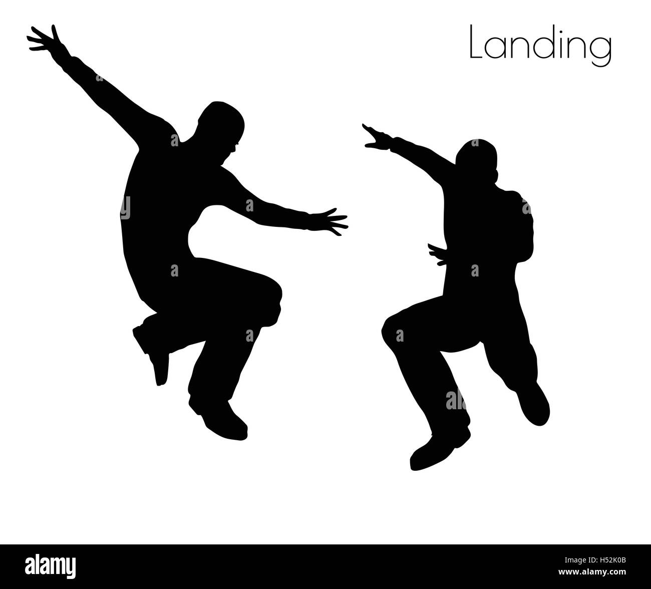 EPS 10 vector illustration of man in Landing Action pose on white ...