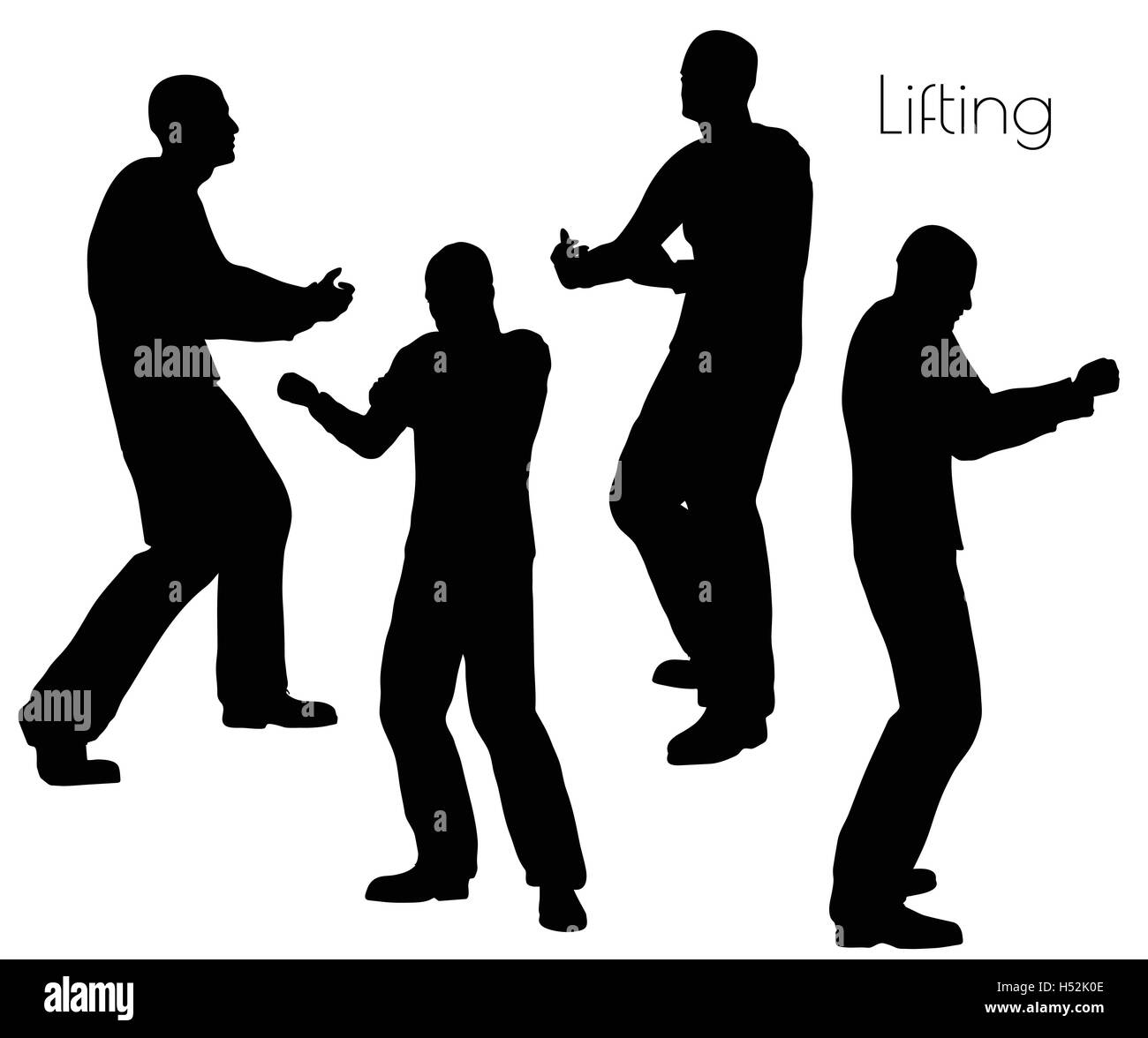 EPS 10 vector illustration of man in Lifting Action pose on white ...