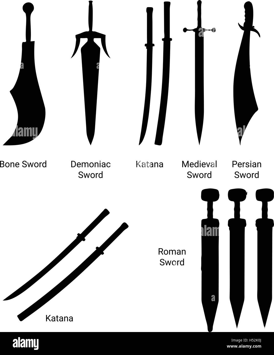 EPS 10 vector illustration of Swords on white background Stock Vector ...