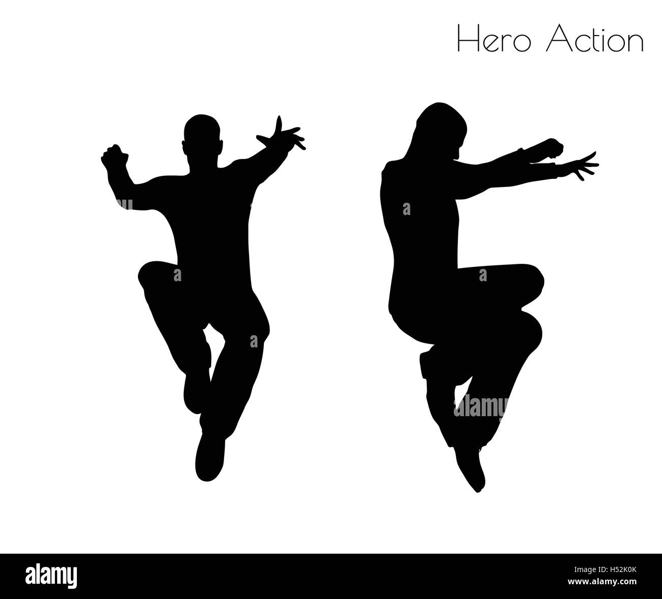 EPS 10 vector illustration of man in Hero Action pose on white ...