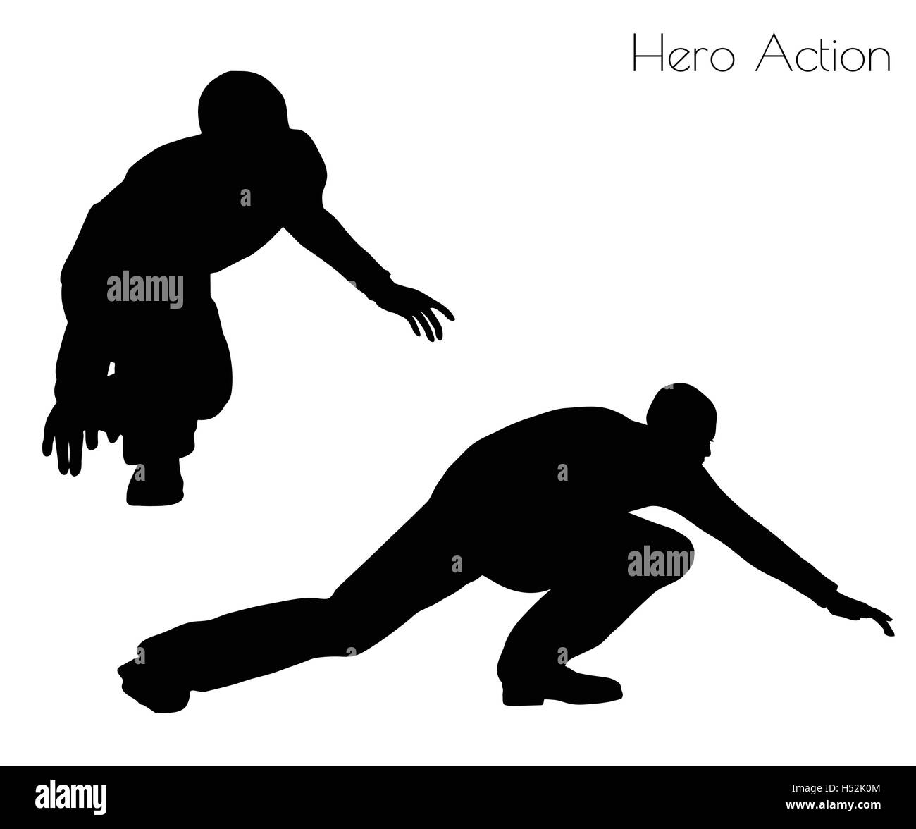 EPS 10 vector illustration of man in Hero Action pose on white ...