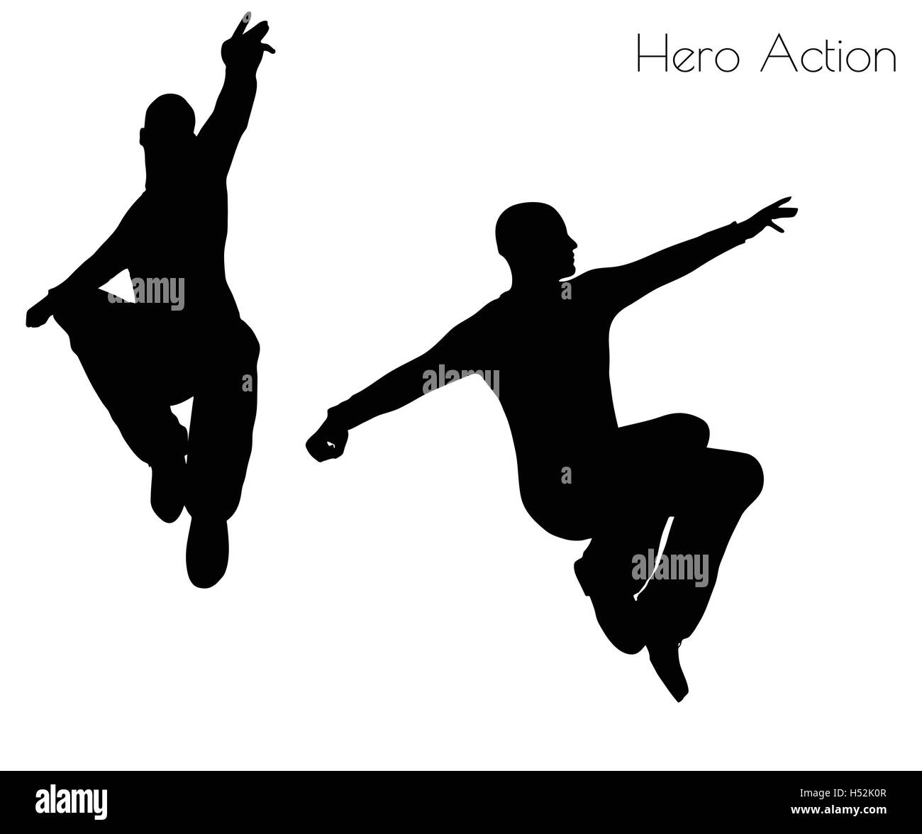 EPS 10 vector illustration of man in Hero Action pose on white ...