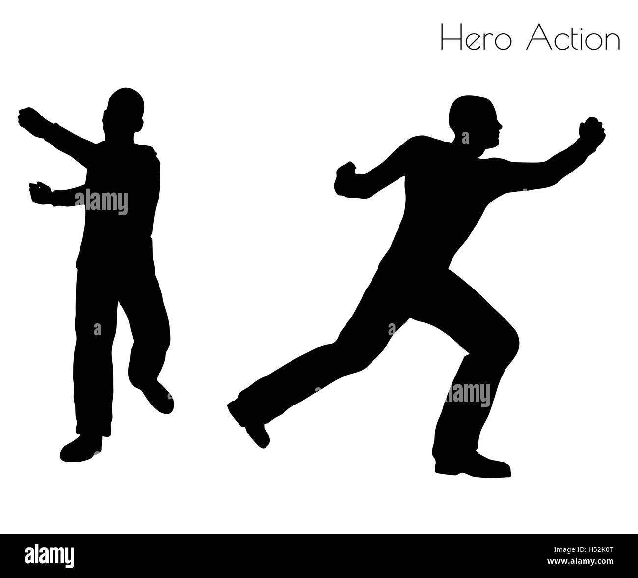 EPS 10 vector illustration of man in Hero Action pose on white ...