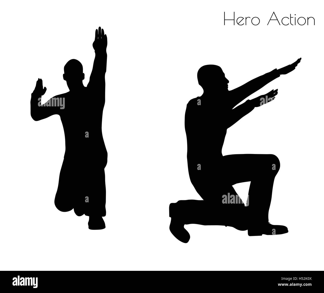 EPS 10 vector illustration of man in Hero Action pose on white ...