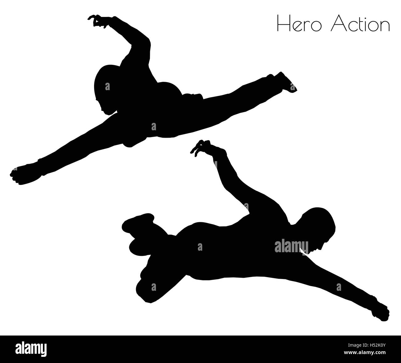 EPS 10 vector illustration of man in Hero Action pose on white ...