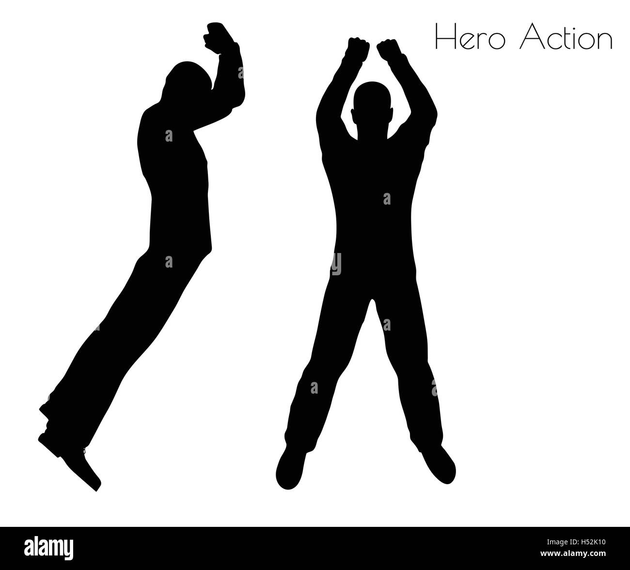 EPS 10 vector illustration of man in Hero Action pose on white ...