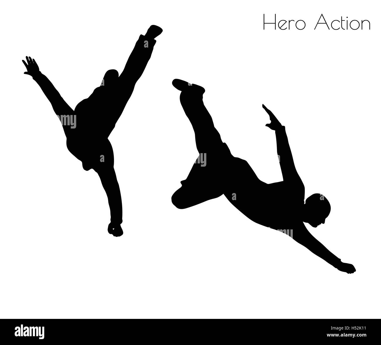 EPS 10 vector illustration of man in Hero Action pose on white ...