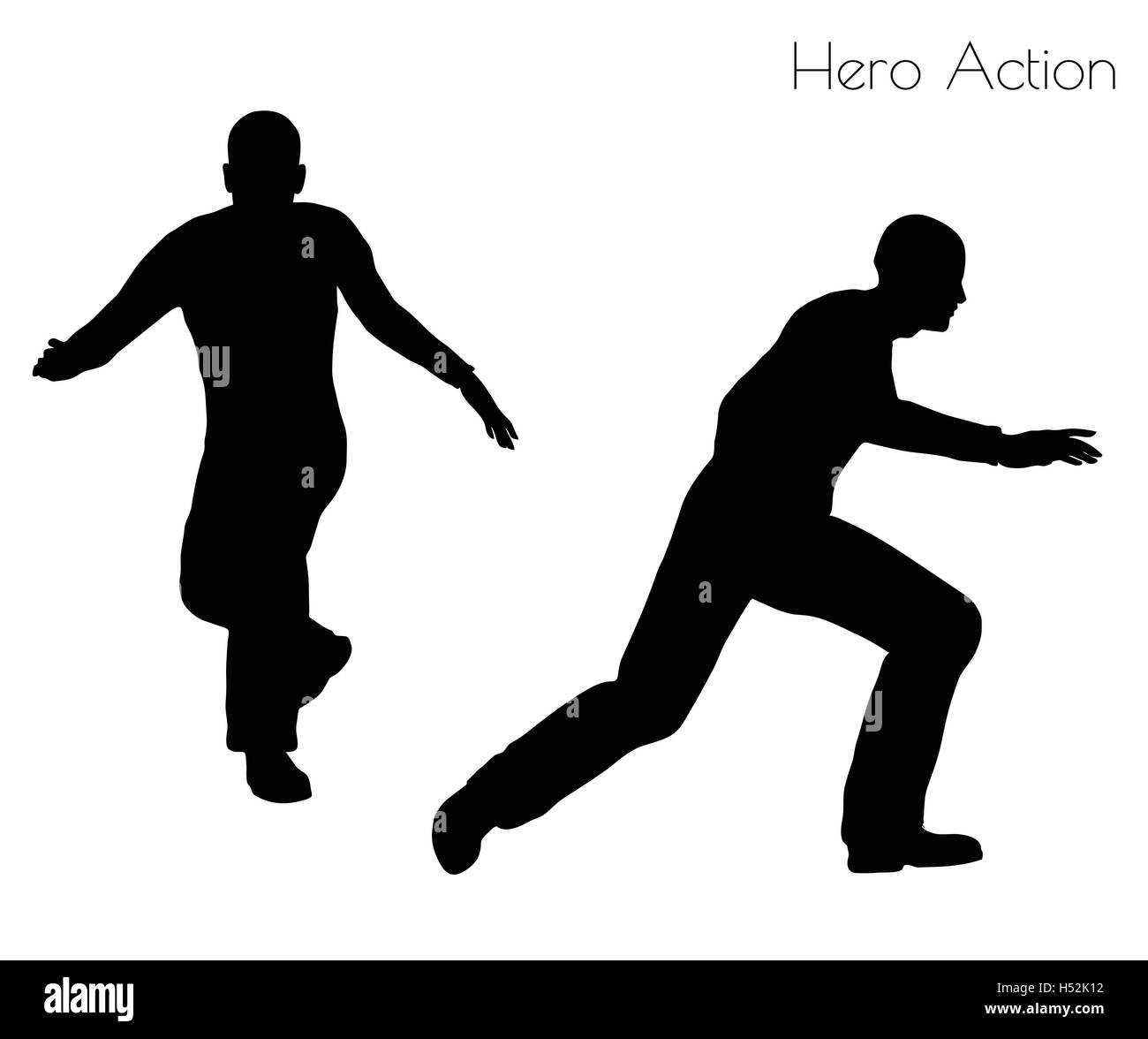 EPS 10 vector illustration of man in Hero Action pose on white ...