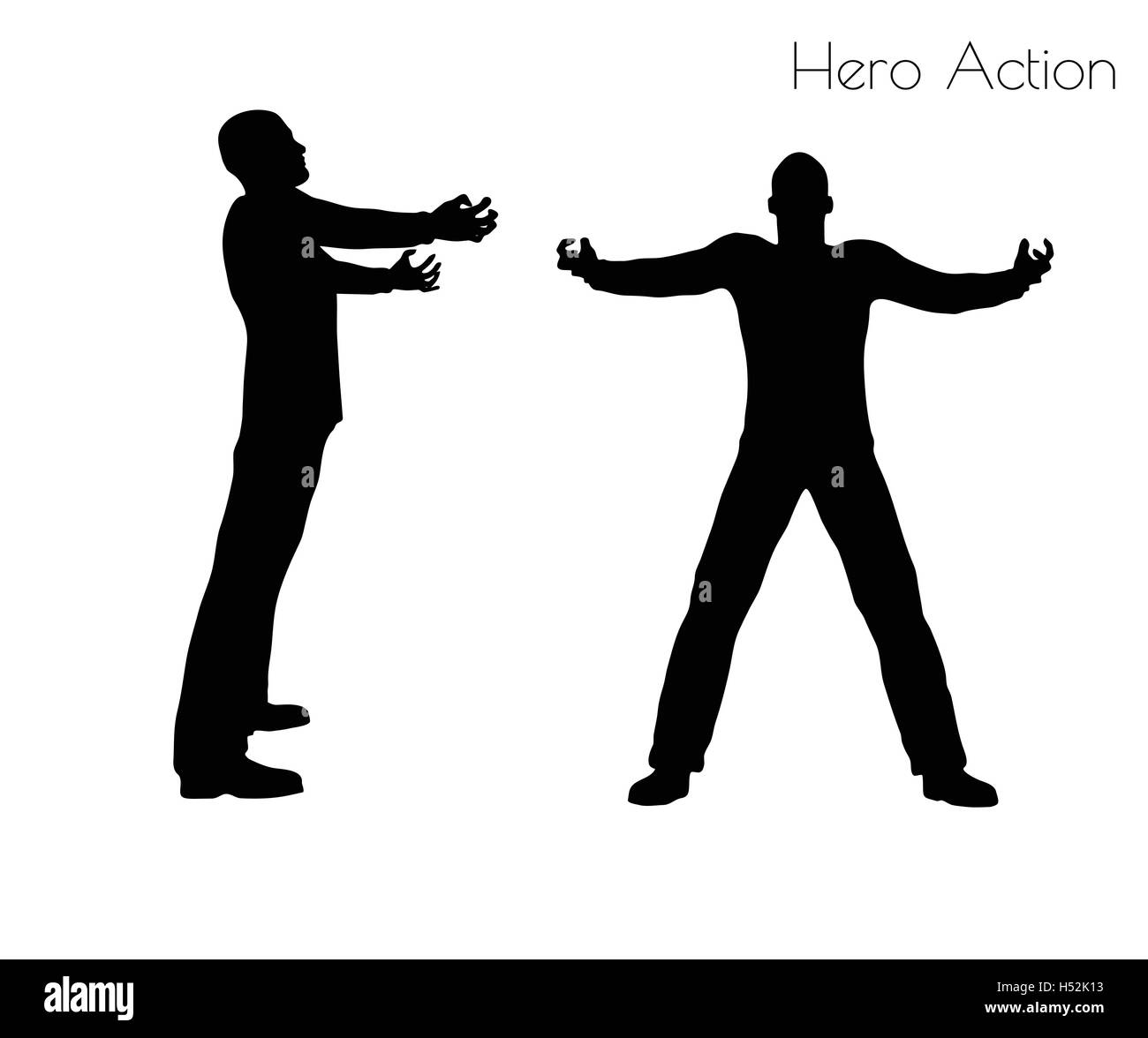 EPS 10 vector illustration of man in Hero Action pose on white ...