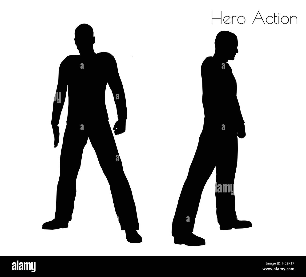 EPS 10 vector illustration of man in Hero Action pose on white ...
