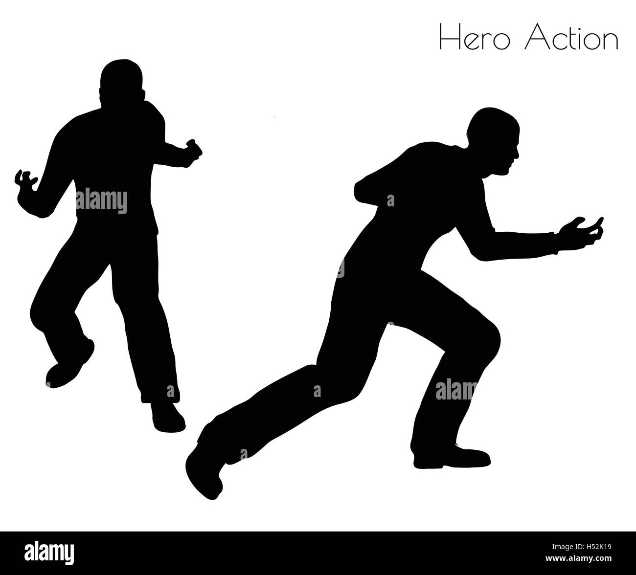 EPS 10 vector illustration of man in Hero Action pose on white ...