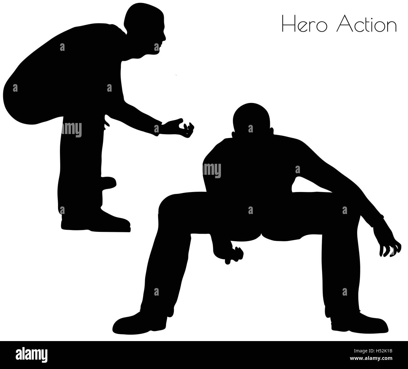 EPS 10 vector illustration of man in Hero Action pose on white ...