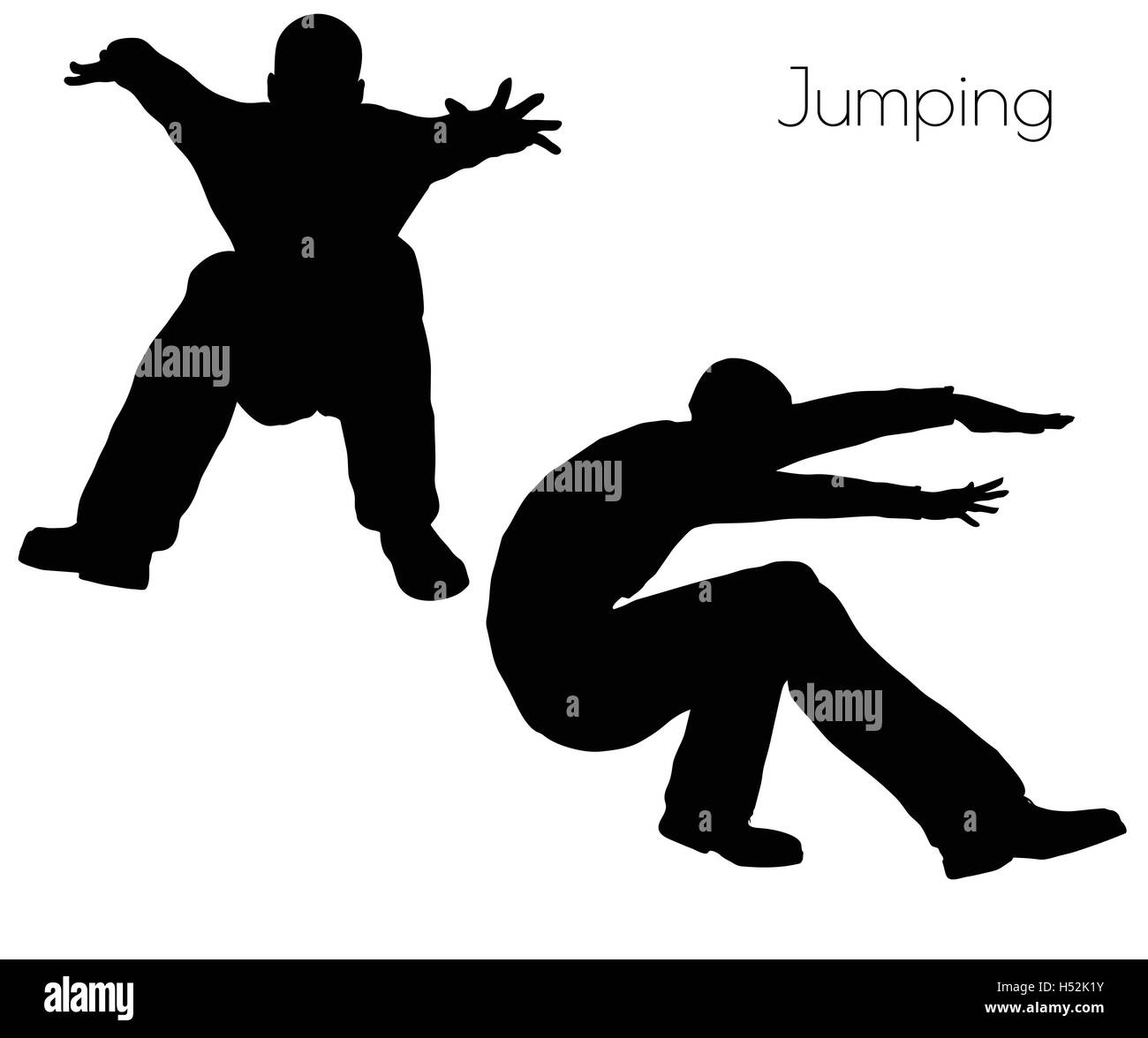EPS 10 vector illustration of man in Jumping Action pose on white ...