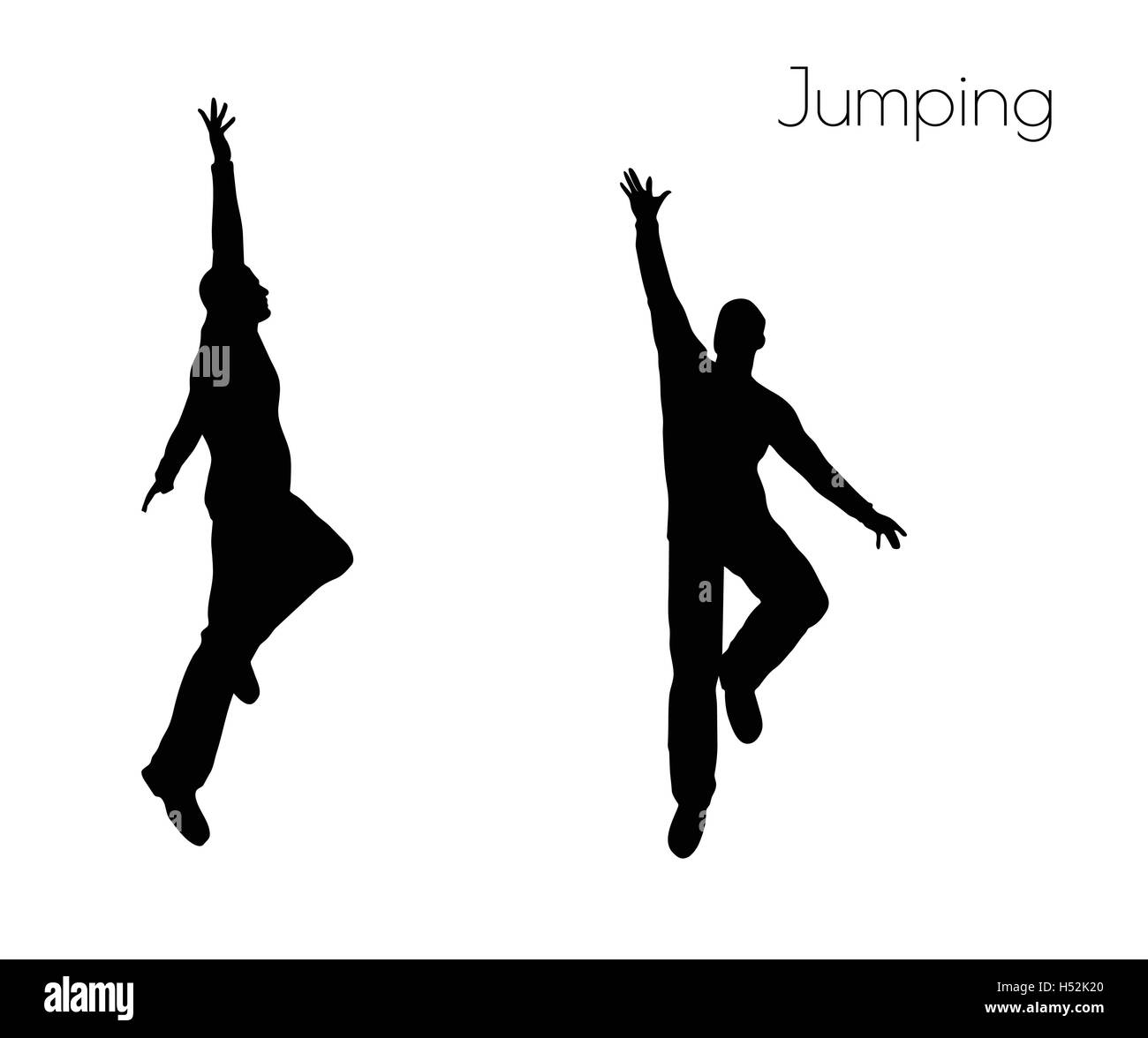 EPS 10 vector illustration of man in Jumping Action pose on white ...