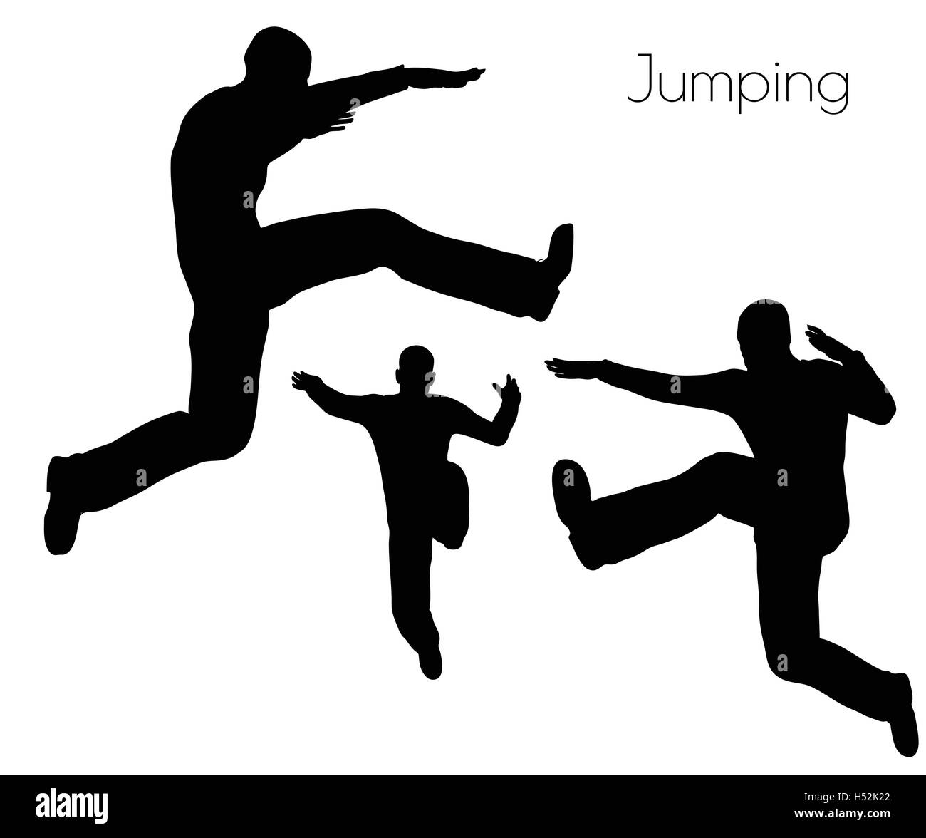 EPS 10 vector illustration of man in Jumping Action pose on white ...